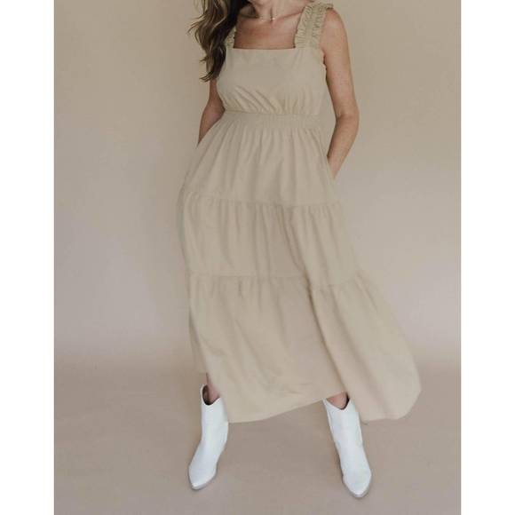 easel | Dresses | New Easel Same Old Love Maxi Dress In Khaki | Poshmark